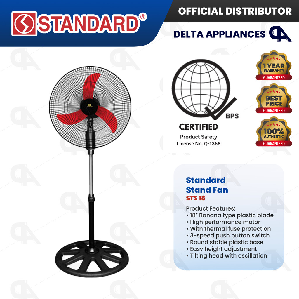 Standard Stand Fan 18" Plastic Blade High Performance Motor Original w ...