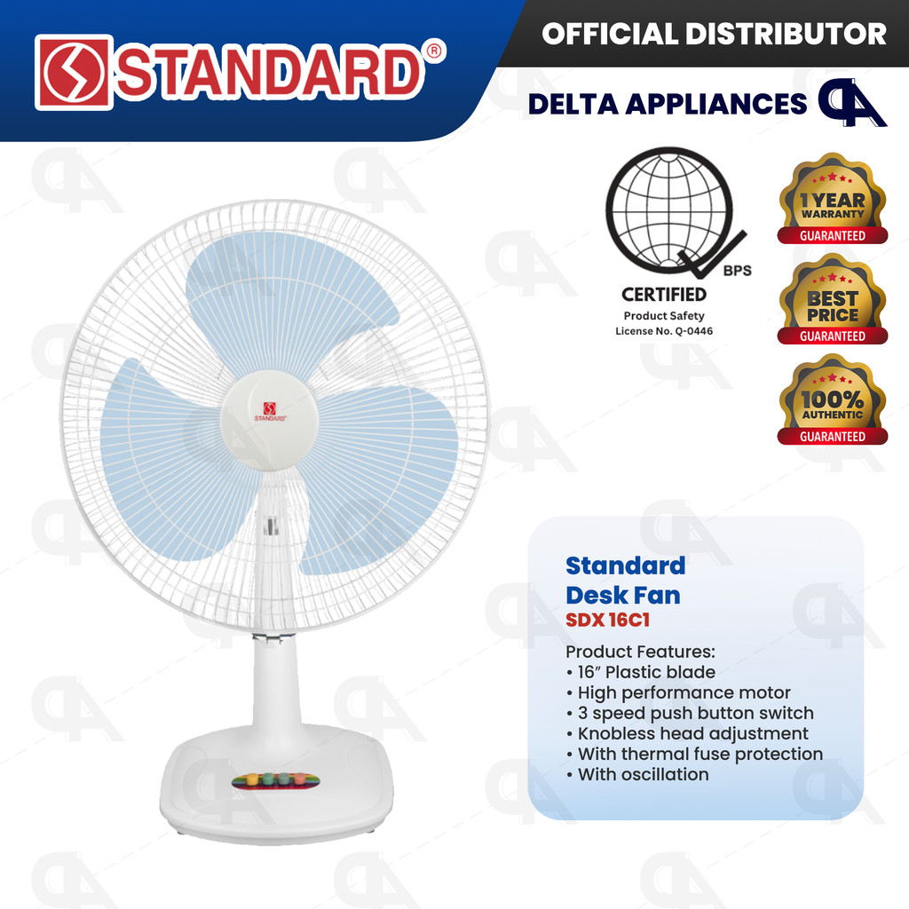 Standard Desk Fan 16" Plastic Blade (Classic Design) Banana Blade ...