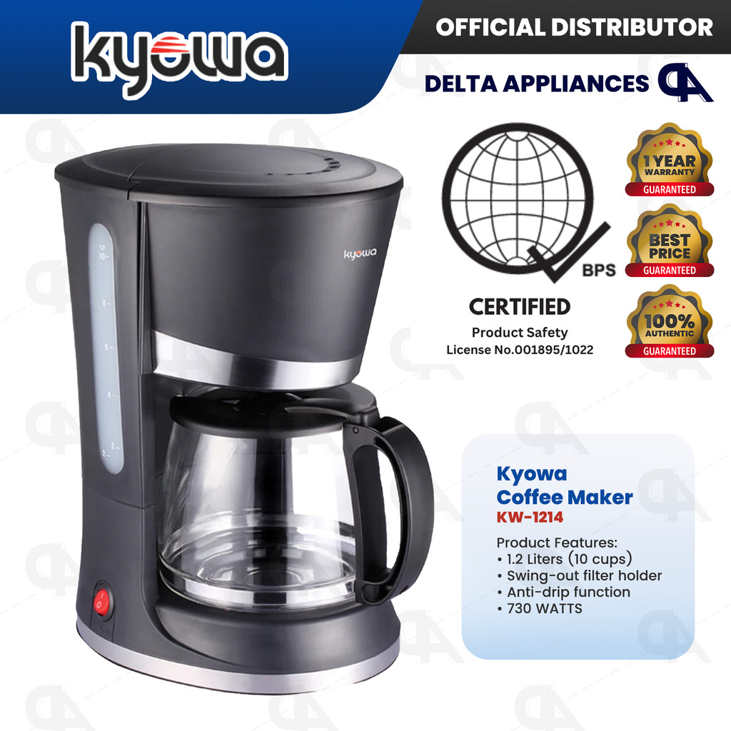 Kyowa Coffee Maker 10 Cups Glass Carafe Original w/ 1 Year Warranty KW ...