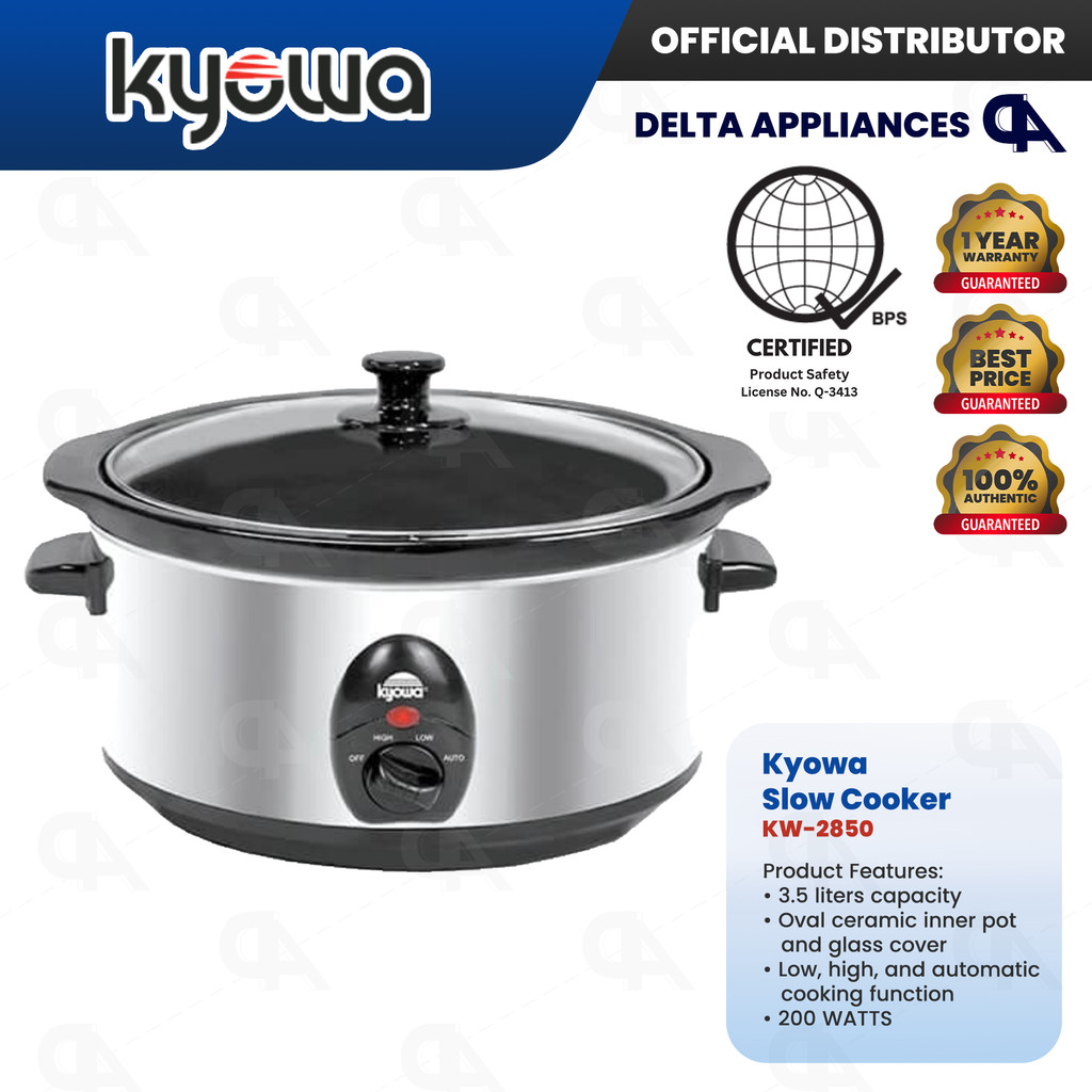 Kyowa Slow Cooker Oval 3.5L Heavy Duty Ceramic Pot Original w/ 1 Year ...
