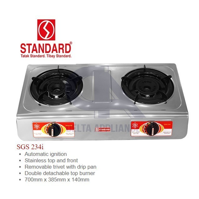 Standard Gas Stove Double Burner Heavy Duty Stainless Steel Original w ...