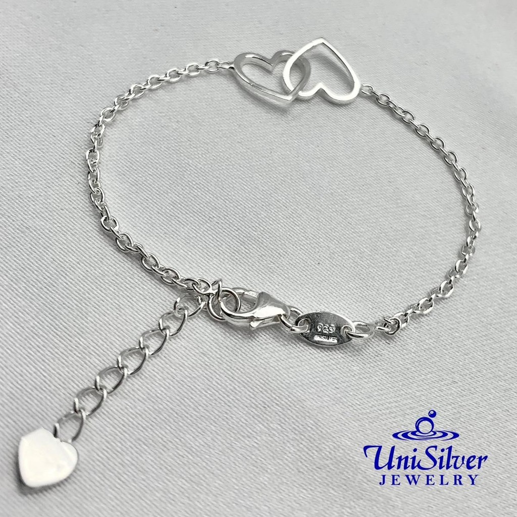 Unisilver 925 Sterling Silver Charmed Bracelet (LB1544-1070) | Shopee ...