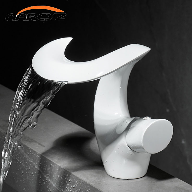 Wash Basin waterfall Hot and Cold white Multifunctional Brass ...