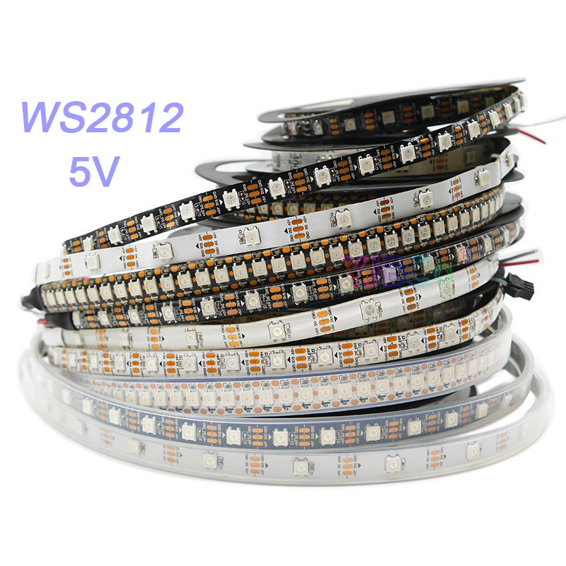 DC 5V WS2812B Smart LED Strip 30/60/144 leds/m WS2812 IC RGB pixels ...