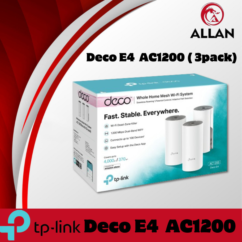 ALLAN TP-LINK Deco E4 AC1200 Whole Home Mesh Wi-Fi System | Shopee ...