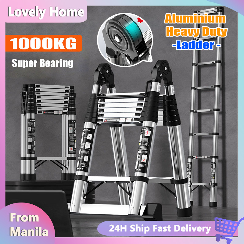 4/5/6 Step Ladder Foldable Telescopic Ladder Aluminum Heavy Duty ...