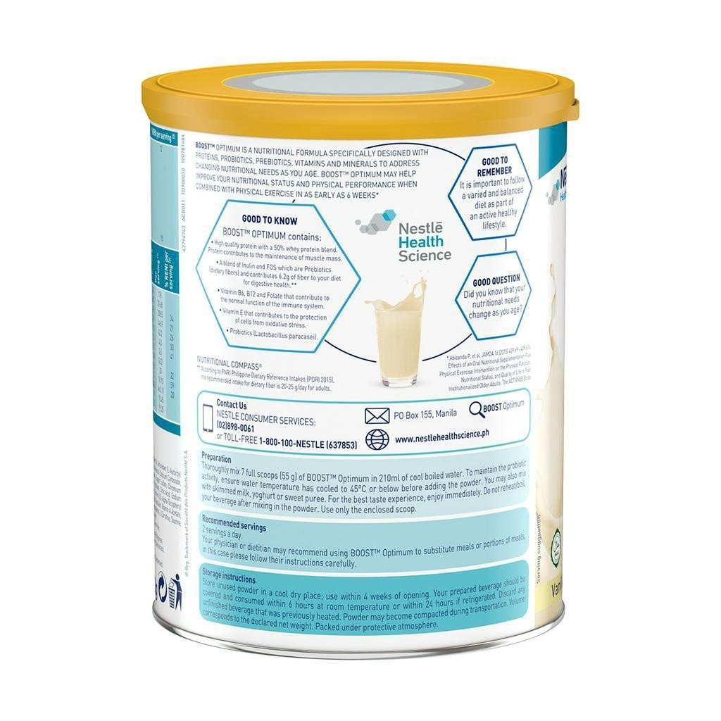 Boost Optimum Vanilla Adult Milk Powder 400g | Shopee Philippines