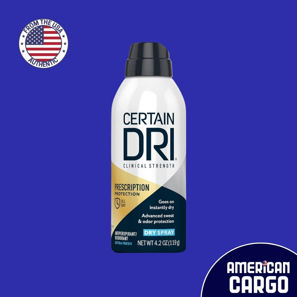 Certain Dri Prescription Strength Dry Spray Deodorant (4.2 oz) | Shopee ...