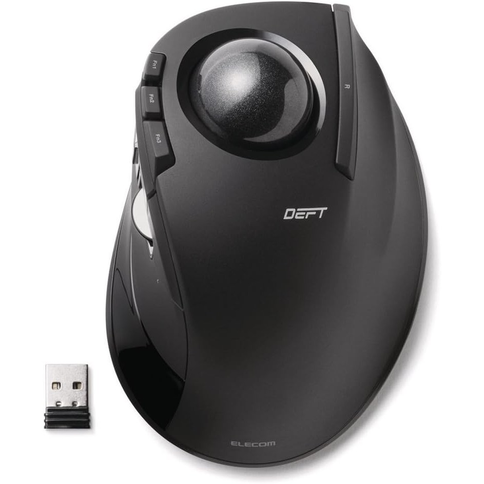 Elecom Mouse Wireless (receiver included) Trackball for index finger 8 ...
