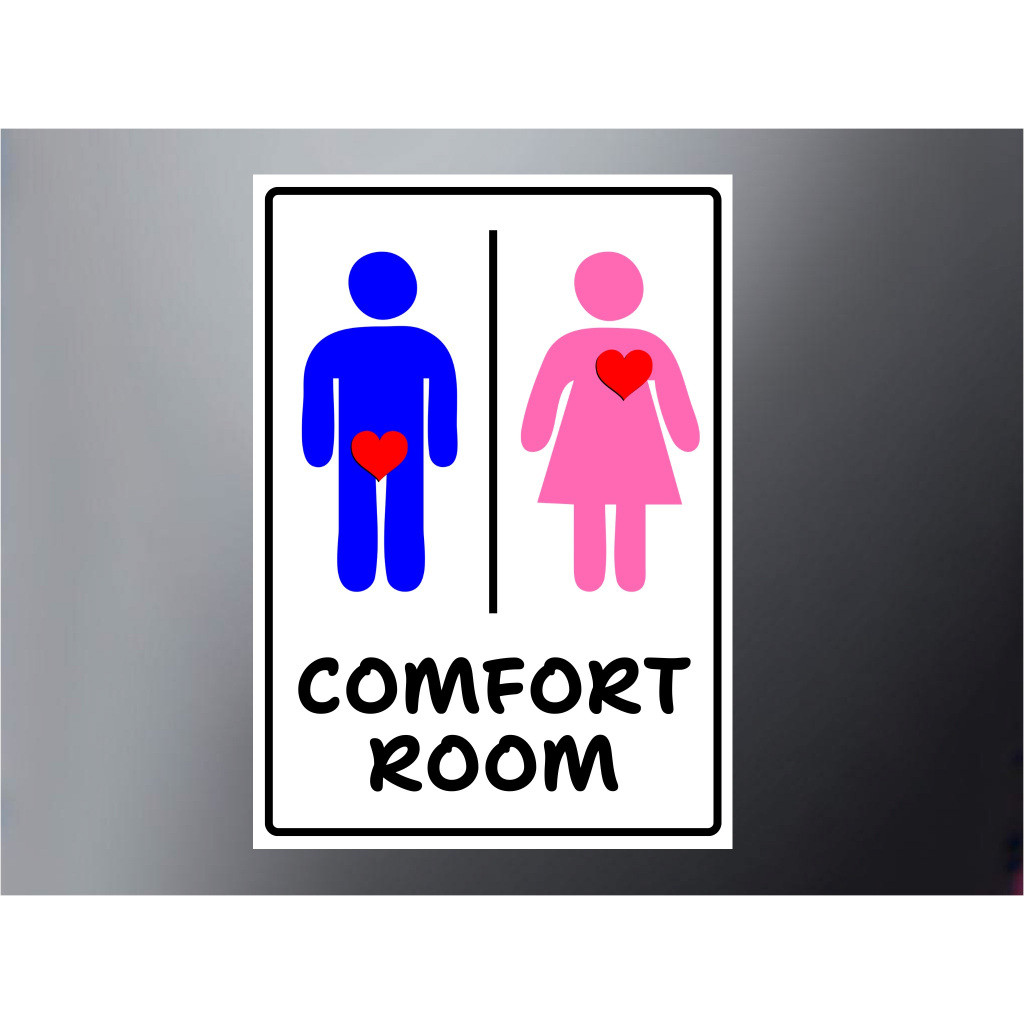 Comfort Room door signage vinyl sticker - Icons with heart | Shopee ...
