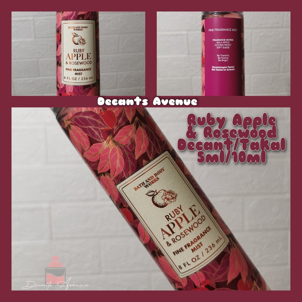 Ruby Apple & Rosewood - Bath And Body Works 1mL 3mL 5mL 10mL | Shopee ...