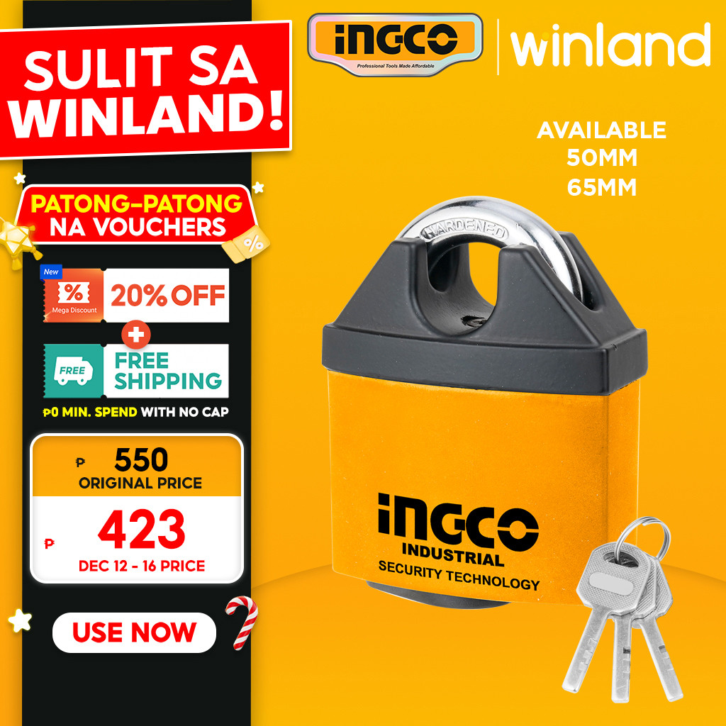 Ingco by Winland Industrial Weatherproof Laminated Iron Padlock ...