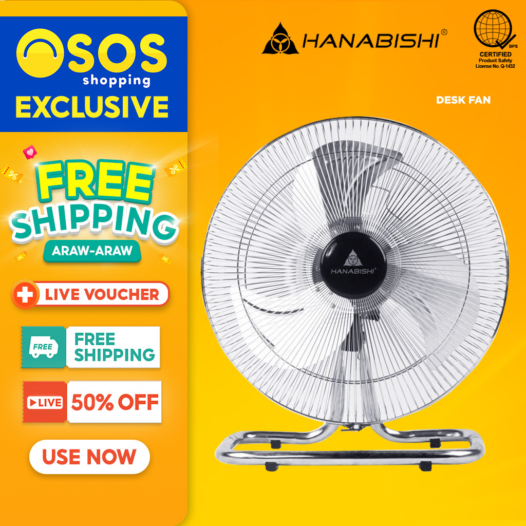 HANABISHI Original Industrial Floor Fan Desk Fan Electric Fan HIFF-1600 ...