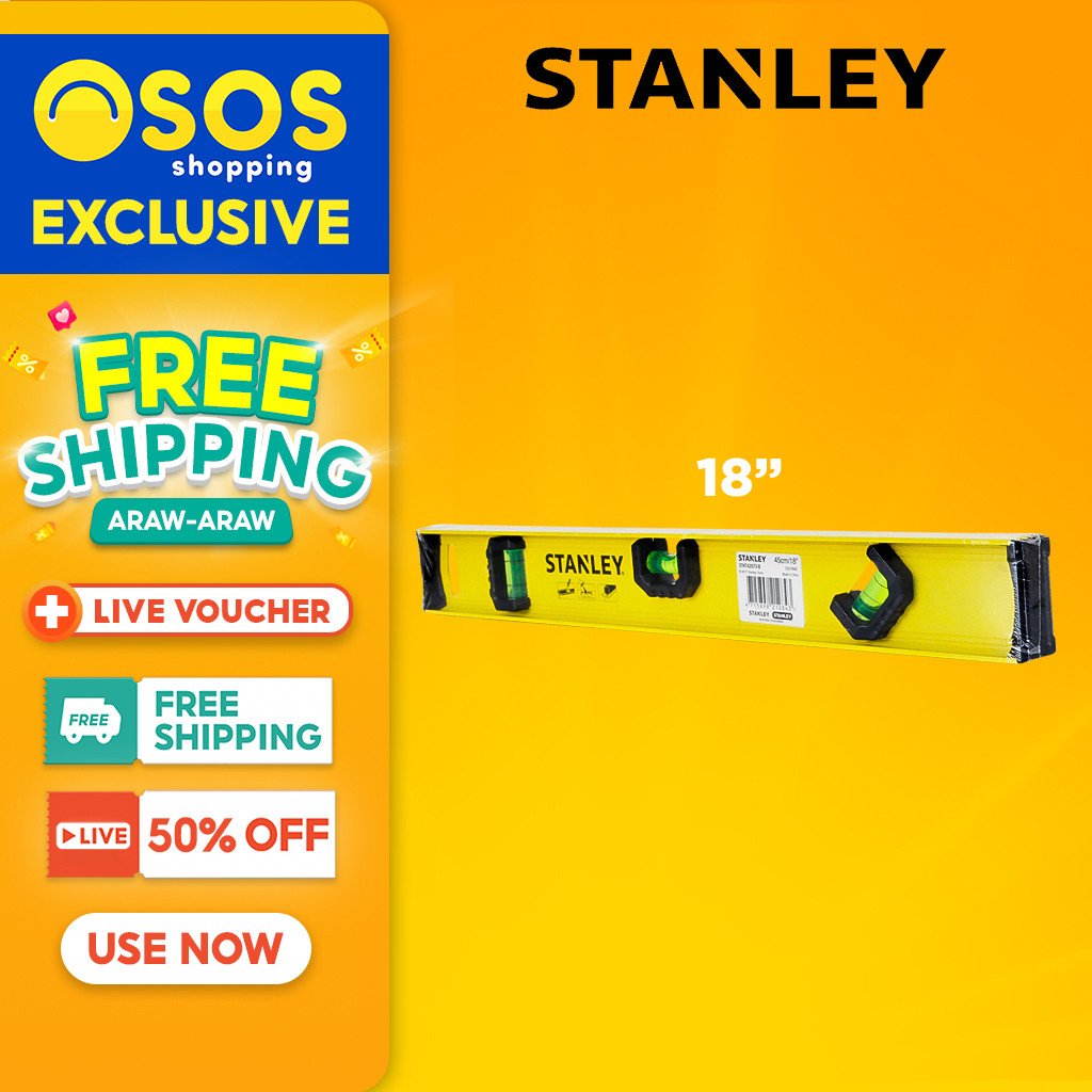 STANLEY Original 18inch(45cm) Aluminum Level | Spirit Level Bar ...