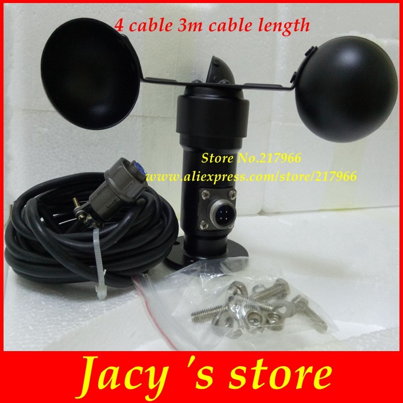 ⊰3m length 4-20MA 0-5V RS485 Pulse output Wind speed sensor wind speed ...