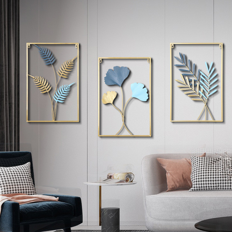 Metal Wall Decor with Square frame wall decor Leaf Art Gold Framed ...