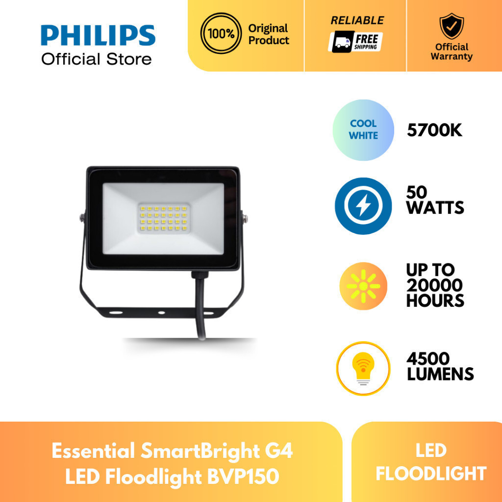 Philips Essential Smartbright Floodlight 50 Watts Daylight Led Energy Efficient | Shopee Philippines