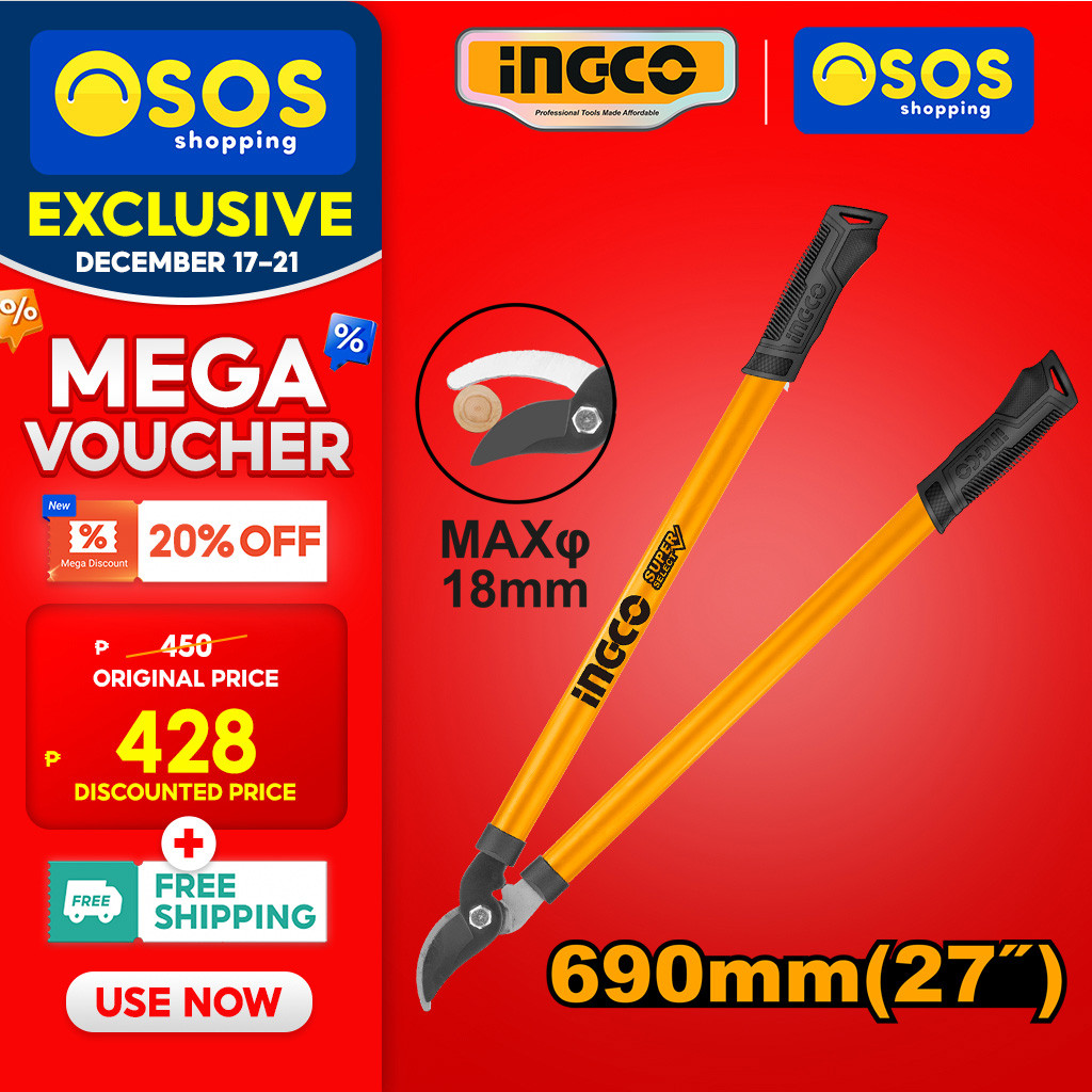 INGCO by OSOS Super Select Long LOPPER Pruning Shears 27inch HLT72011 ...