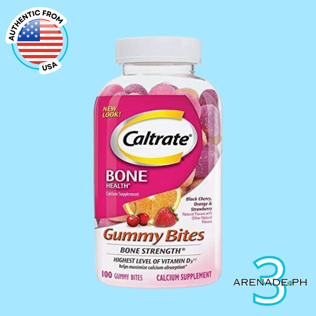 Caltrate Gummy Bites Black Cherry Strawberry, Orange Flavors 100 Count ...