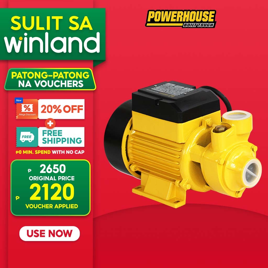 Powerhouse by Winland Water Peripheral Booster Motor Pump 370W 0.5HP ...