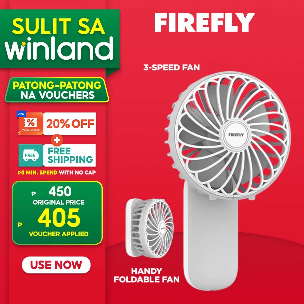 Firefly by Winland Handy Flip Type Fan - 180° (5V DC) 3.7V 2Ah Lithium ...
