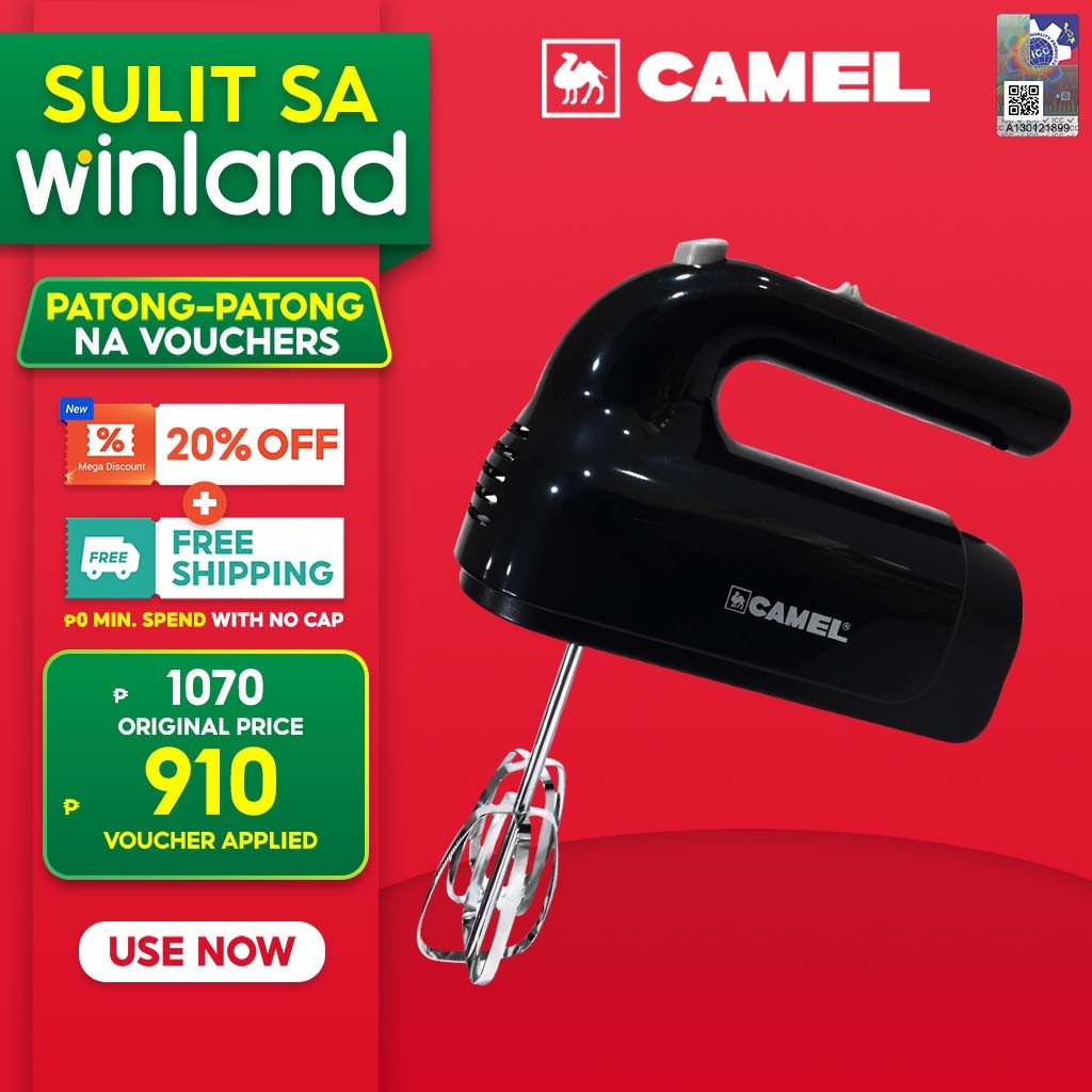 Camel Appliances by Winland Hand Mixer Black with 5-Speed Turbo ...
