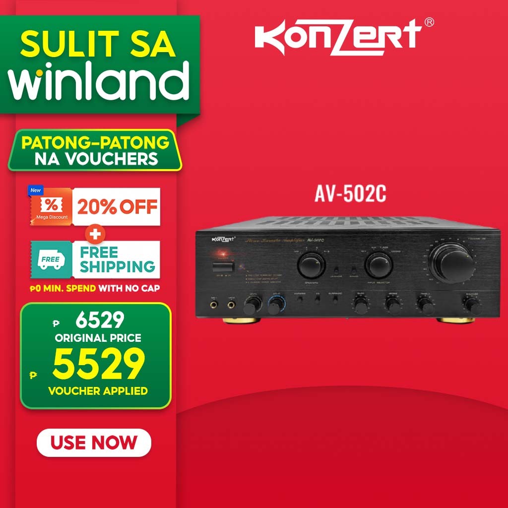 Konzert by Winland Stereo Karaoke | Integrated Amplifier 500 Watts x 2CH 8 ohms AV-502C | Shopee ...