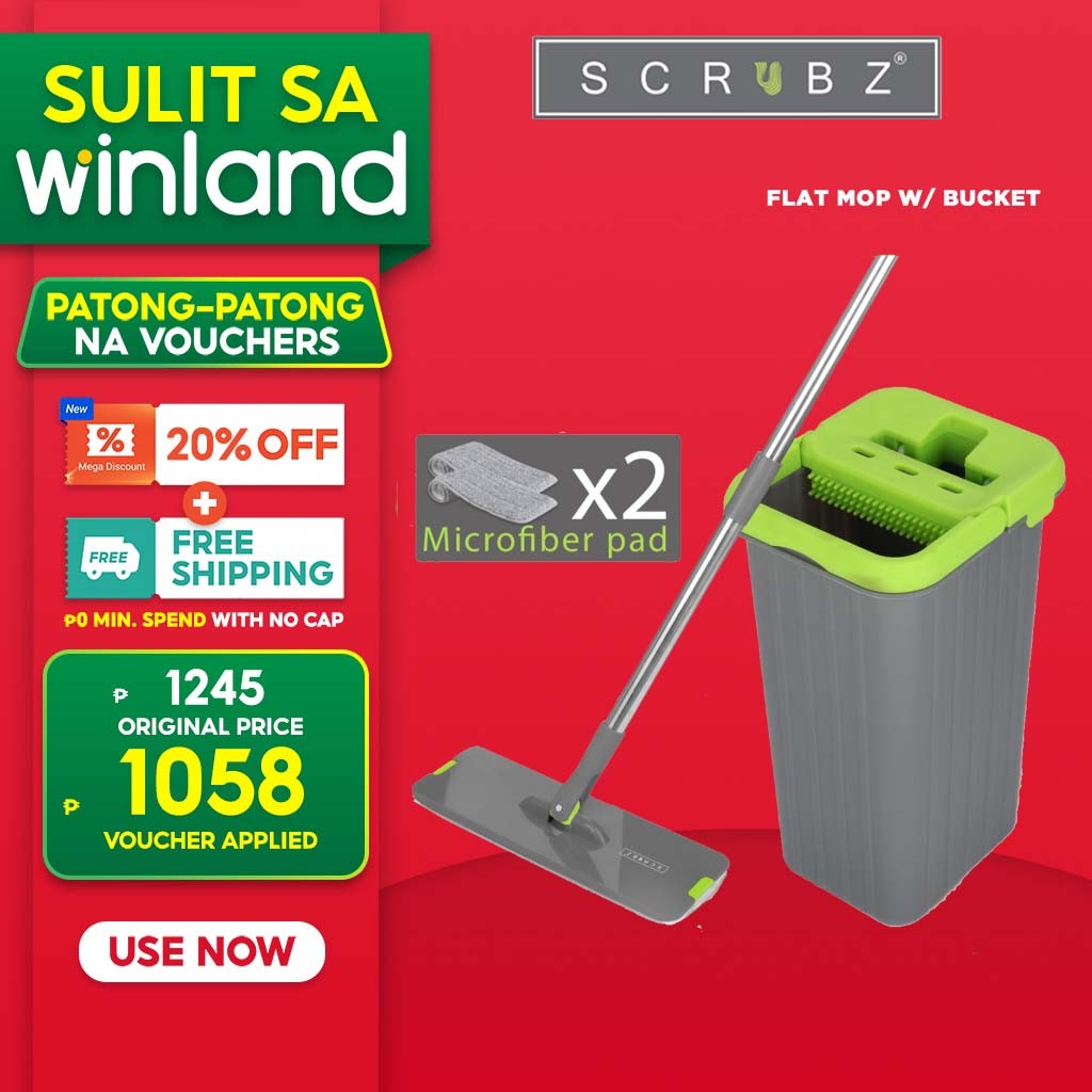 Scrubz by Winland Heavy Duty Cleaning Easy Grip Microfiber 360ᴼ Flat ...