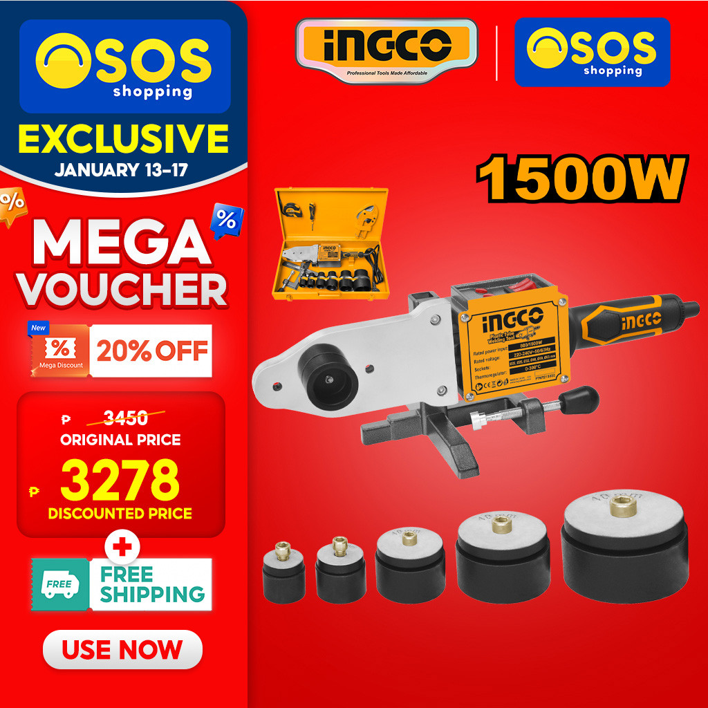 INGCO by OSOS PTWT215002 Plastic Tube Welding Tool Fusion Machine 1500W ...