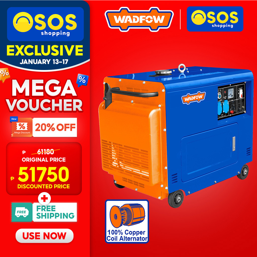 WADFOW 17 Liters Silent Diesel Generator 220-240V WDG2A50-5P WAD-PT ...