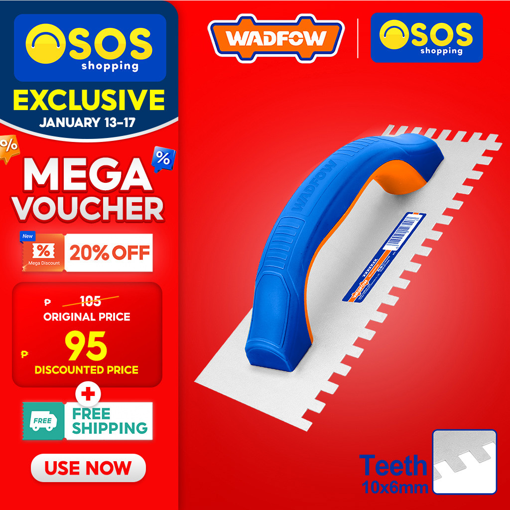 WADFOW Original 230 x 100mm Plastering Trowel with Teeth WPE4923 WAD-HT ...