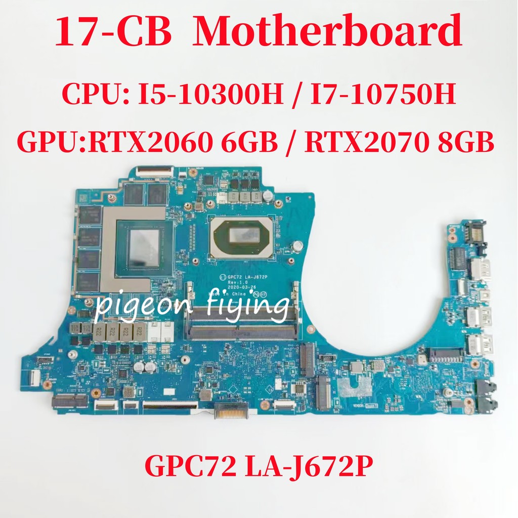 ☢GPC72 LA-J672P Mainboard For HP Omen 17-CB Laptop Motherboard CPU:I5 ...