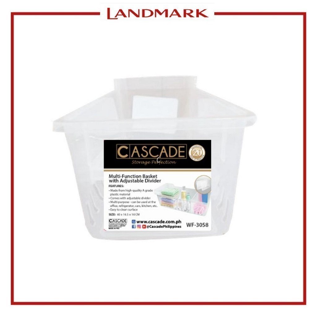 Cascade WF-3058 Multi-Function Basket With Adjustable Divider Clear ...