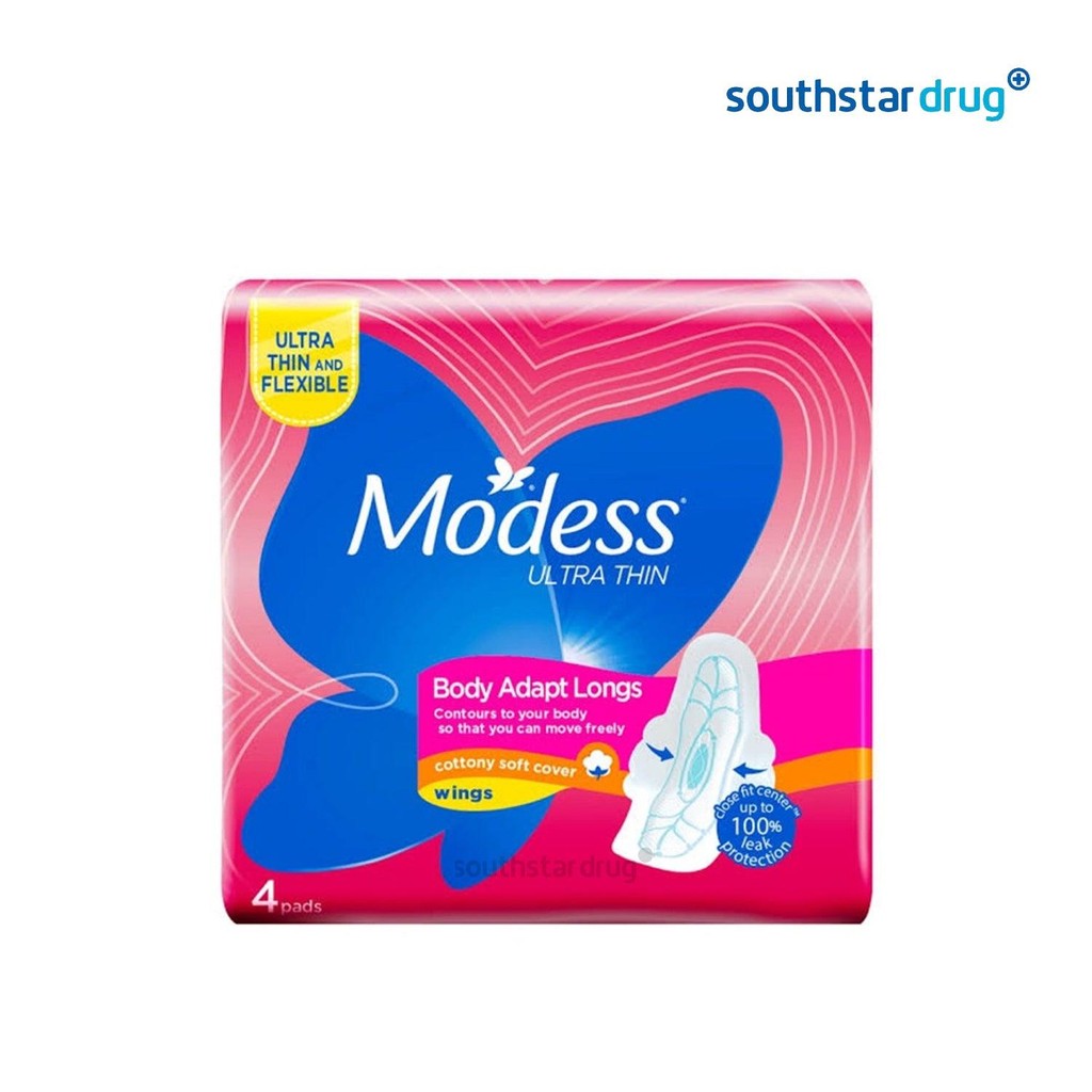 Modess Ultra Thin Body Adapt Longs With Wings | Shopee Philippines