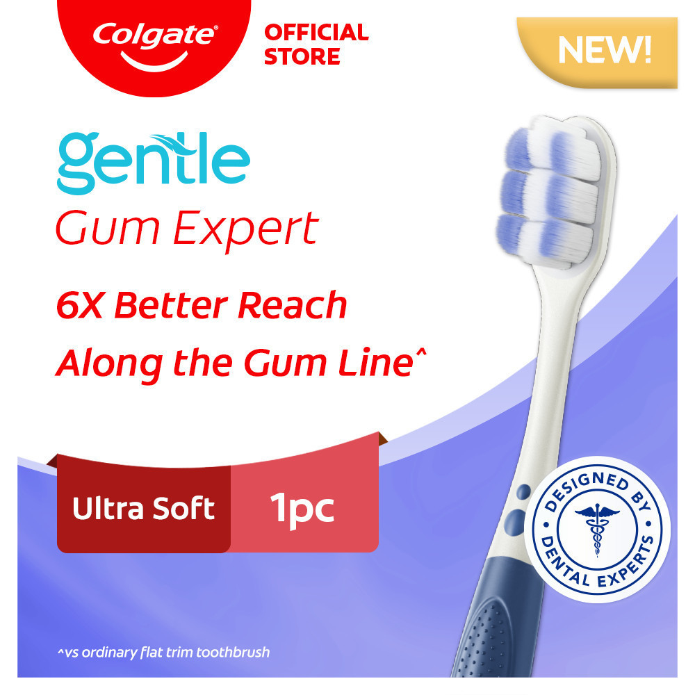 Colgate Gentle Gum Expert Toothbrush, Ultra Soft Bristles, Fights Gum ...