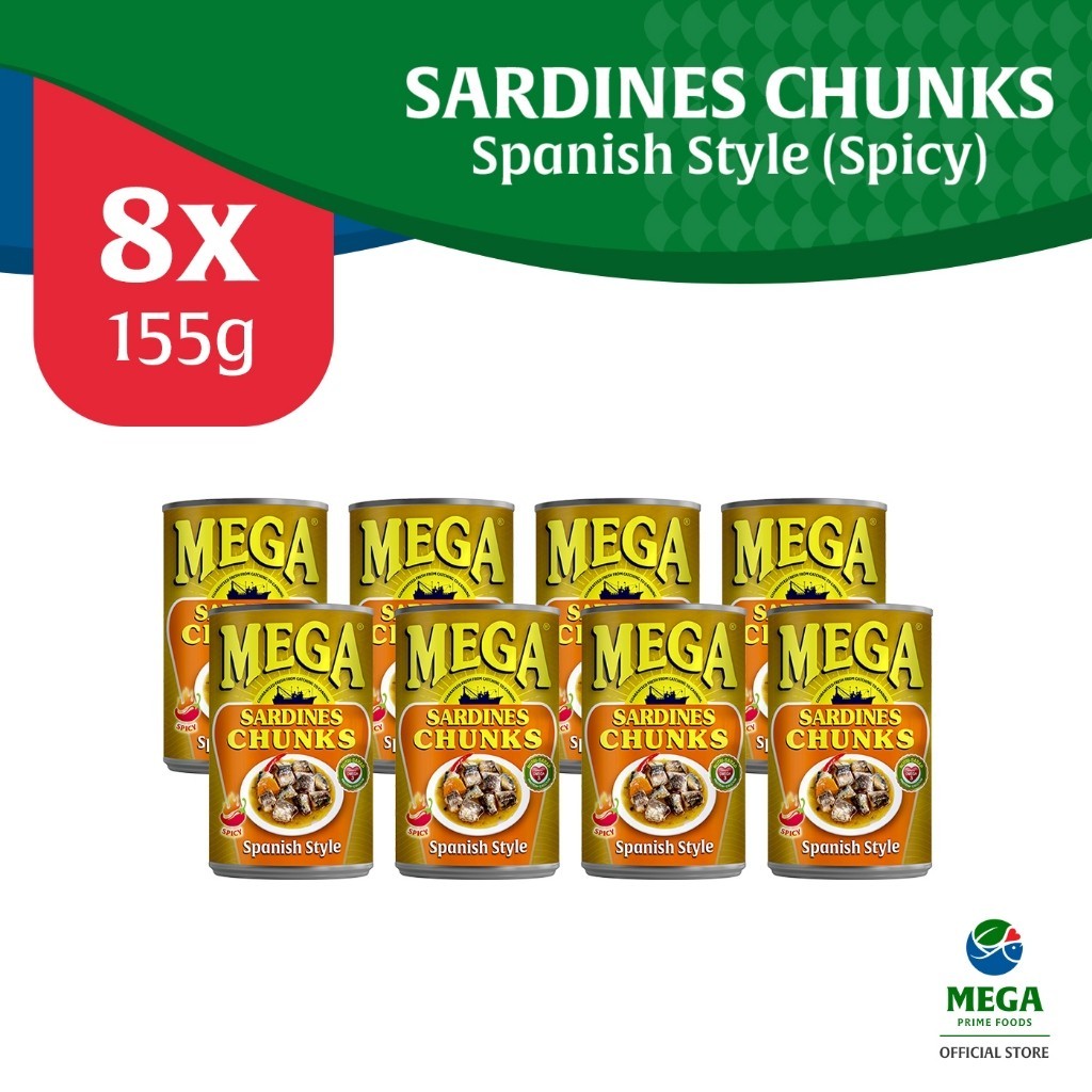 Mega Sardines Chunks Spanish Style 155g (Spicy) by 8's | Shopee Philippines