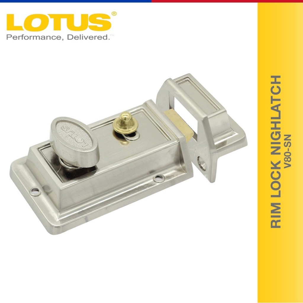 Lotus Rim Lock NighLatch V80-SN | DeadLock V200-PB - Door Hardware ...