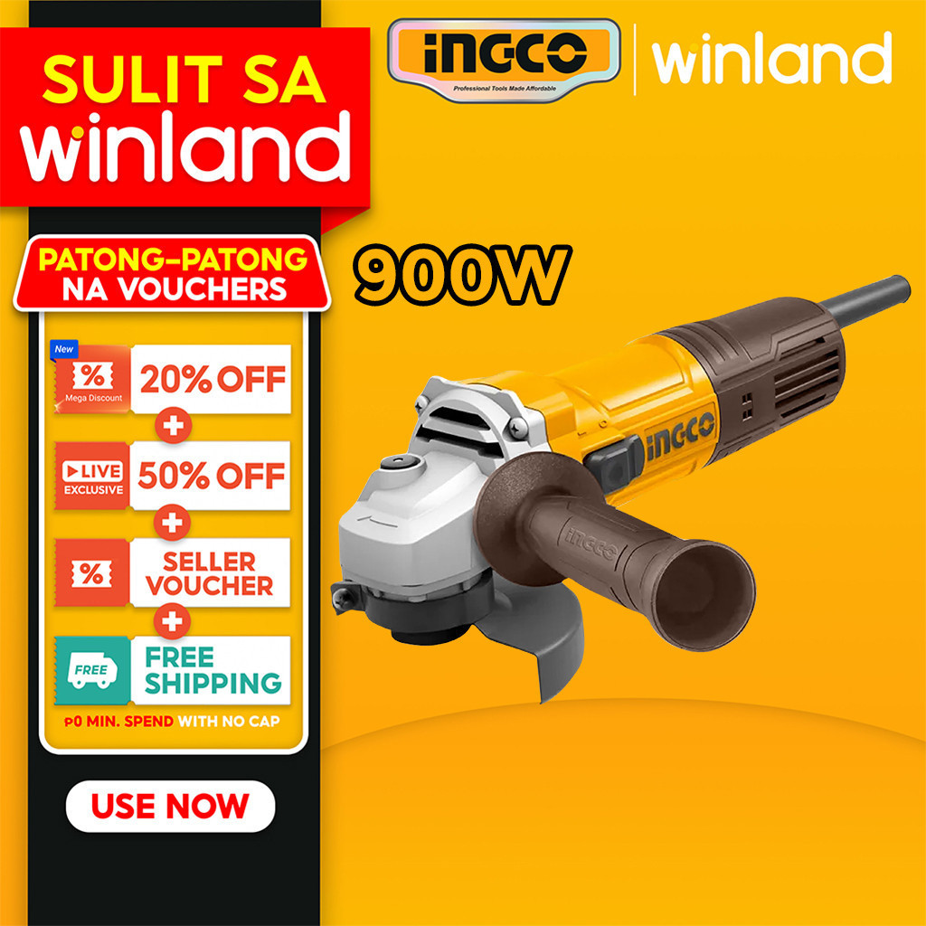 Ingco by Winland 4inch Angle Grinder 900W (Voltage: 220-240V~50/60Hz ...