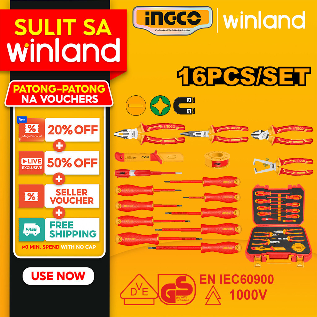 Ingco by Winland 16Pcs Insulated Hand Tools Set HKITH1601 ING-HT ...