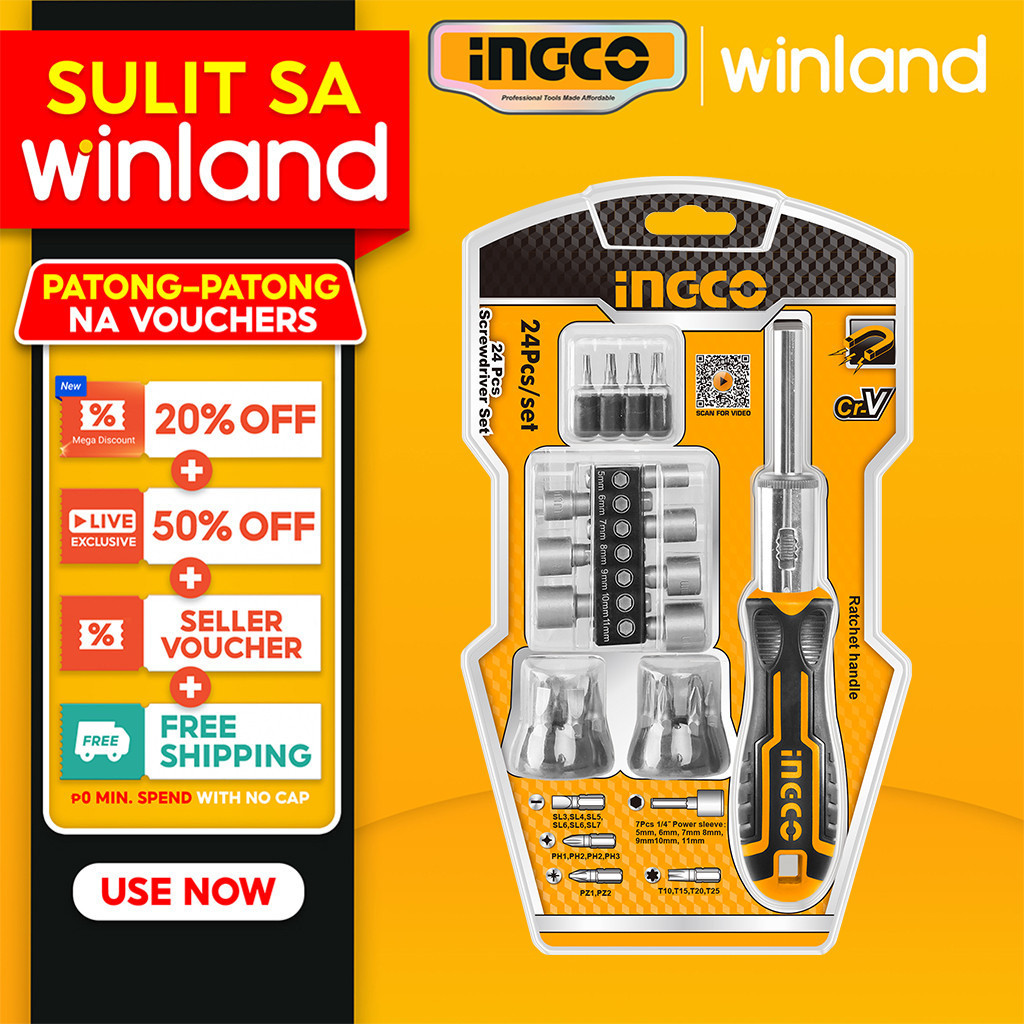 Ingco by Winland Ratchet Screw Driver 24PCS/SET HKSDB0248 ING-HT ...