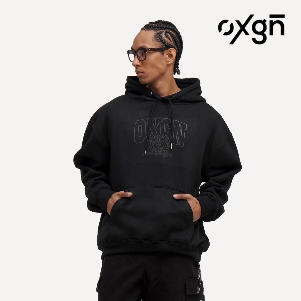 OXGN Logo Graphic Hoodie For Men (Black) | Shopee Philippines