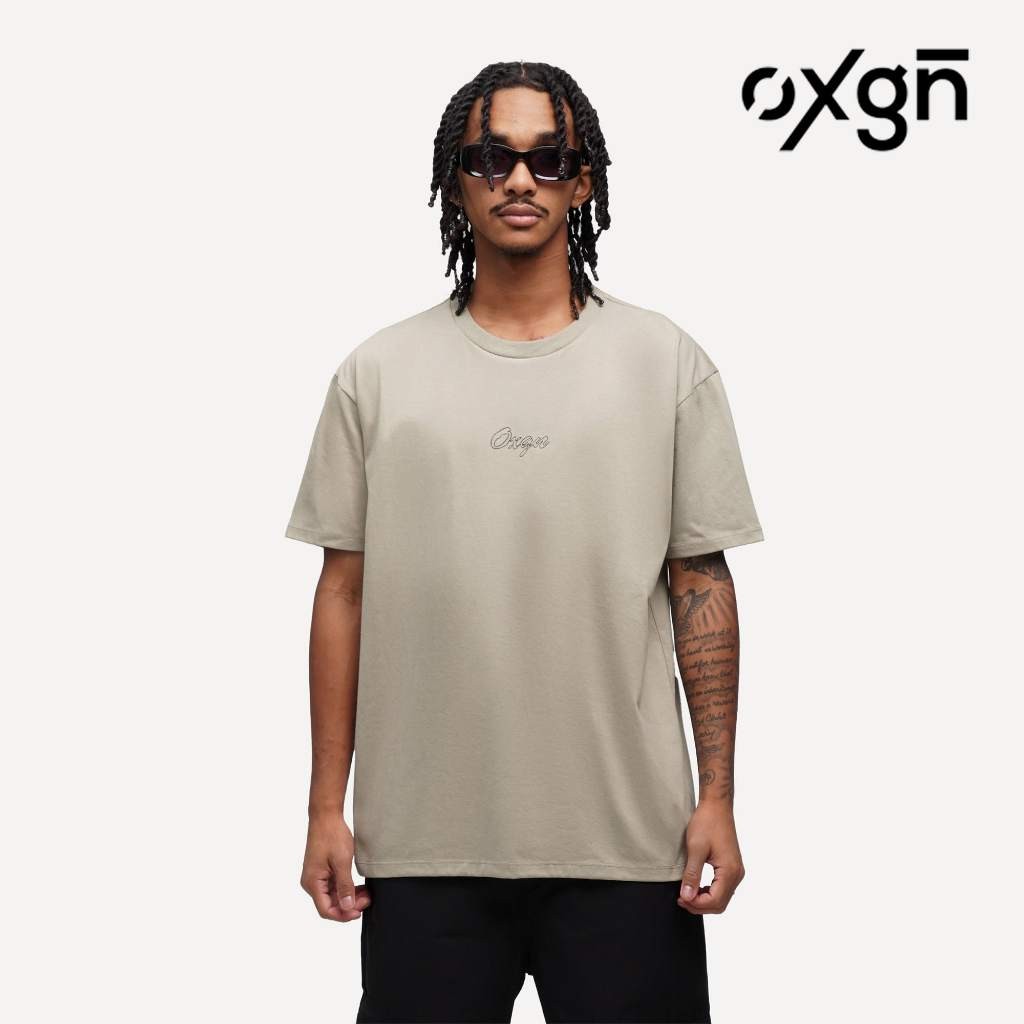 OXGN Logo Graphic T-Shirt For Men (Moss Green/Dark Gray) | Shopee ...