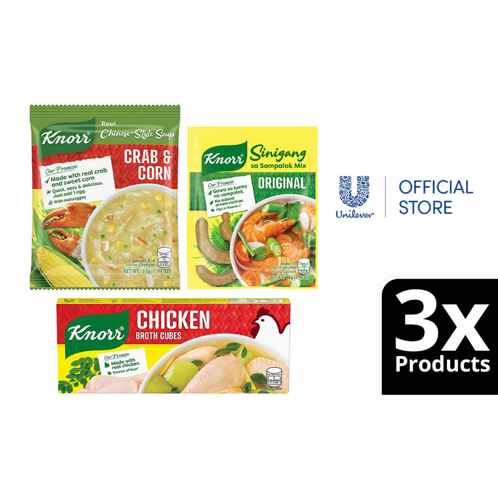 Knorr Cubes Chicken Savers 120g, Knorr Sinigang Sampalok Mix 44g, Knorr ...