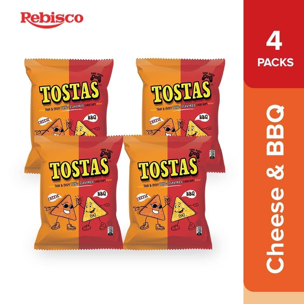 Tostas Corn Chips Cheese & BBQ 48g x 4Pcs | Shopee Philippines