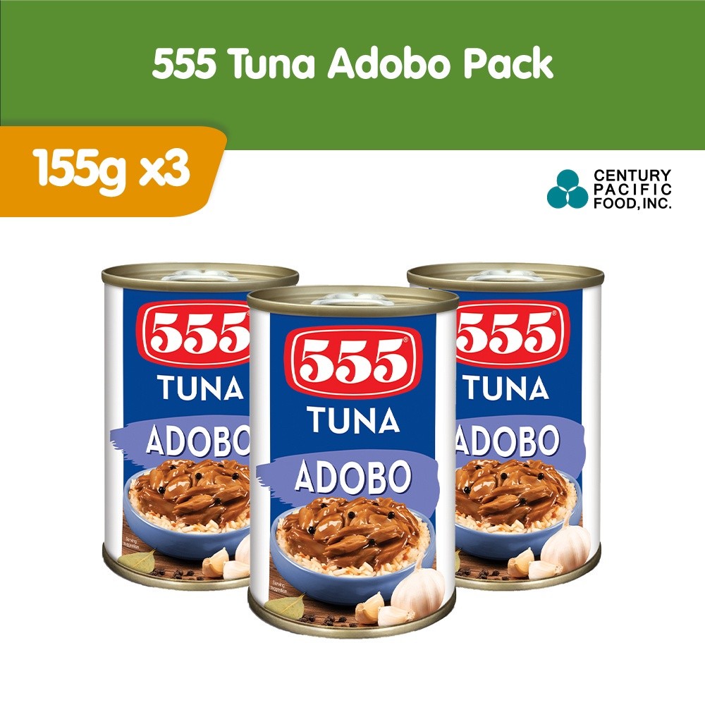 555 Tuna Adobo 155g (Pack of 3) - Healthy, High Protein, Vit A, No ...