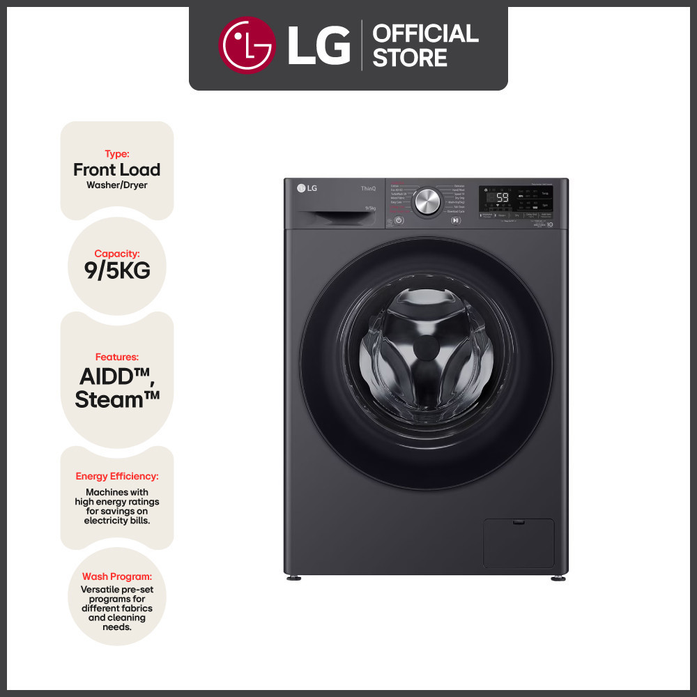 LG Washing Machine - 9/5kg Front Load Washer Dryer with AI Direct Drive ...