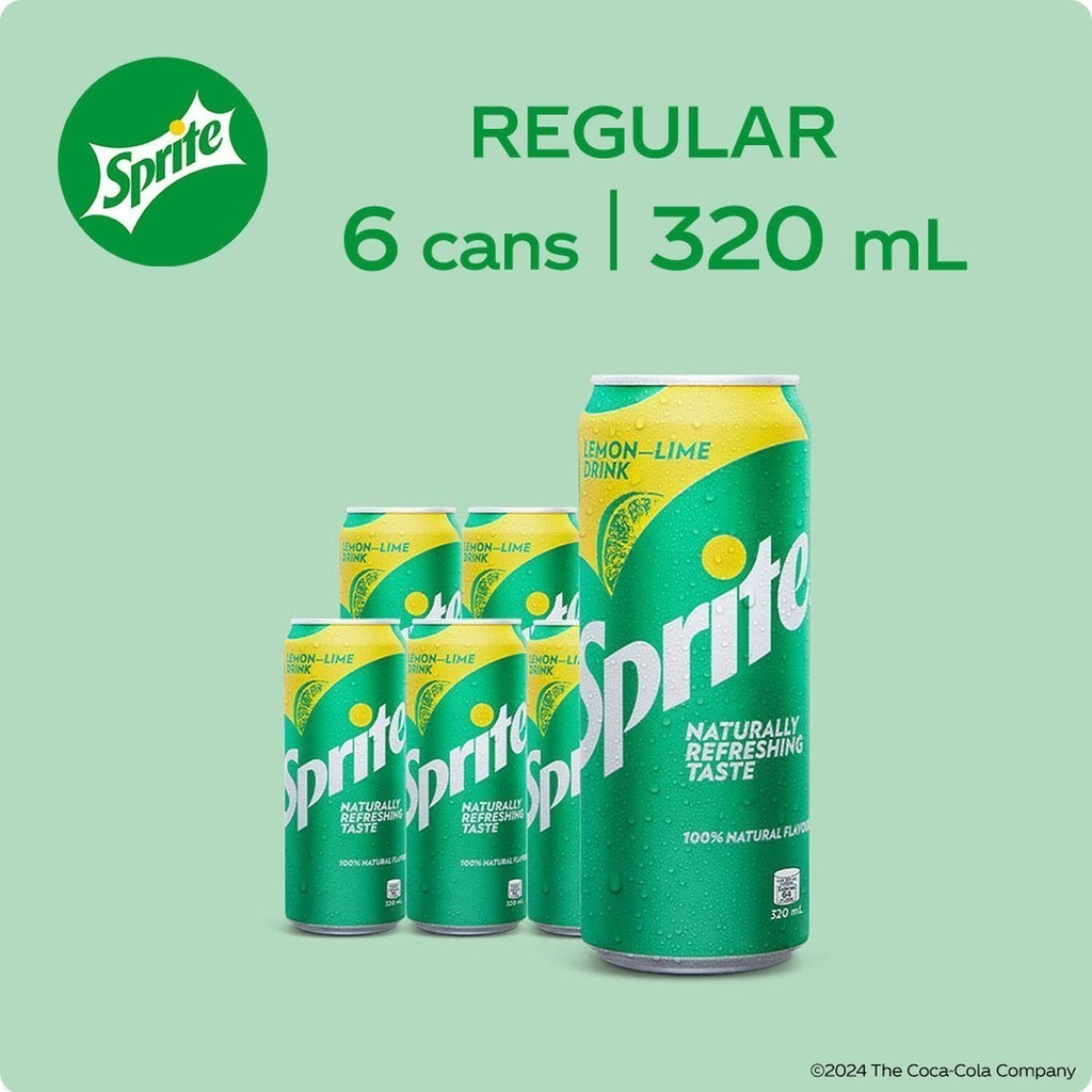 Sprite Regular Soda 320ml - Pack of 6 Cans | Shopee Philippines