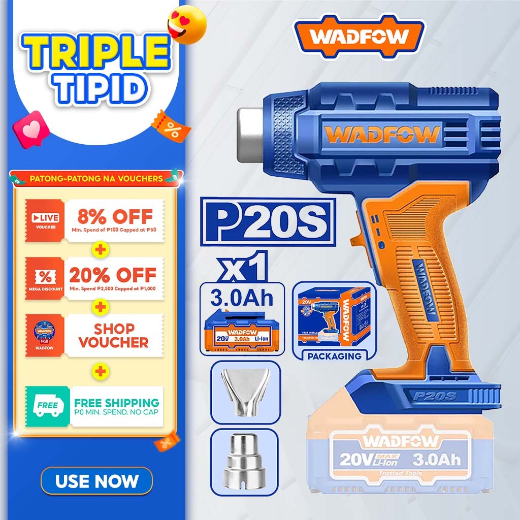 Wadfow WKH1B01 P20 Series Lithium-Ion Cordless Heat Gun 300/550°C 20V ...