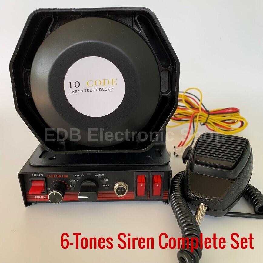 10 Code Japan Made12V 6-Tones Siren Complete Set with Siren,Speaker ...