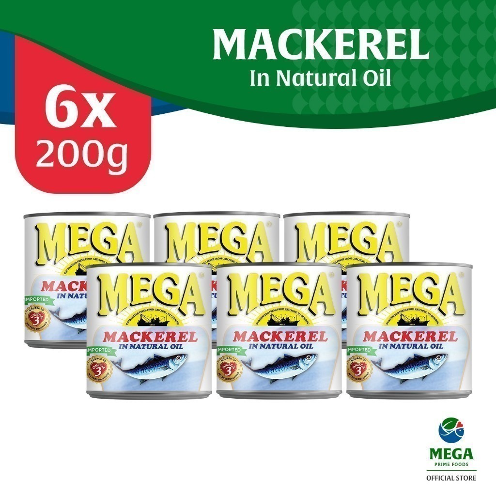 Mega Mackerel In Natural Oil 200G By 6'S | Shopee Philippines